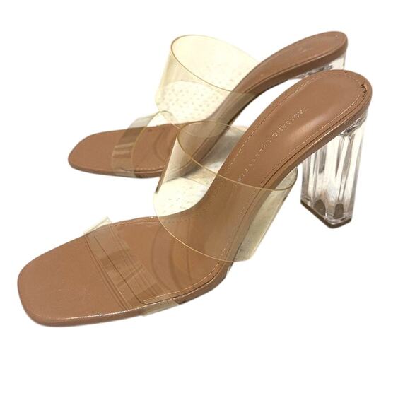 Zara | Shoes | Zara Basic 4 Rubber Clear Double Strap Heels Sandal 372 ...